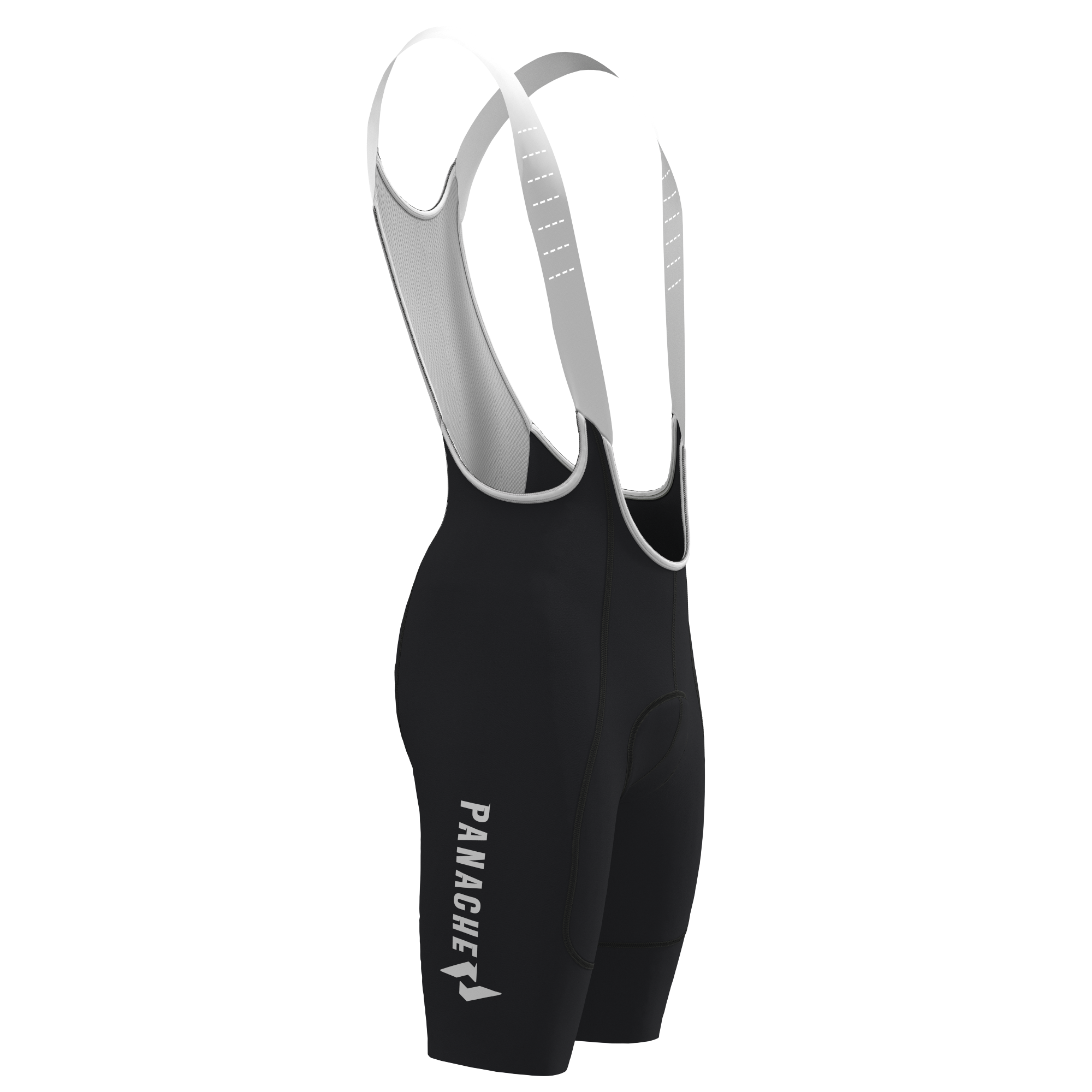 Men's WT 2ND SKIN Bib Short - DARK GREY w/Panache Logo – Panache ...
